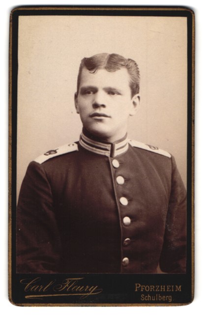 Photograph Carl Fleury, Pforzheim, Soldier in Guard Uniform with Center Parting | eBay